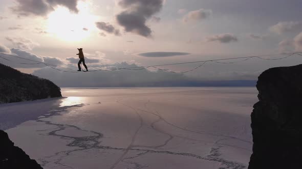 The Fall From the Slackline., Stock Footage | VideoHive