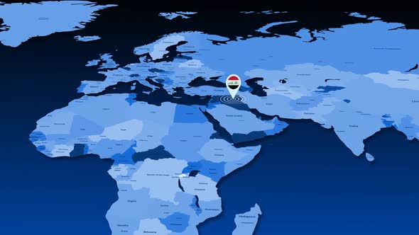 Iraq Location Tracking Animation On Earth Map, Motion Graphics | VideoHive