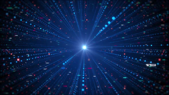 Digital Data binary code network fly binary code ., Motion Graphics