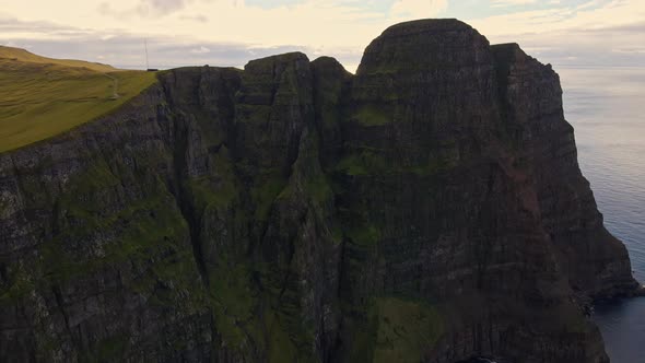 Drone Of High Sea Cliff Beinisvord, Stock Footage | VideoHive