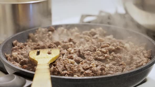 Cooking red meat in the kitchen, Stock Footage | VideoHive