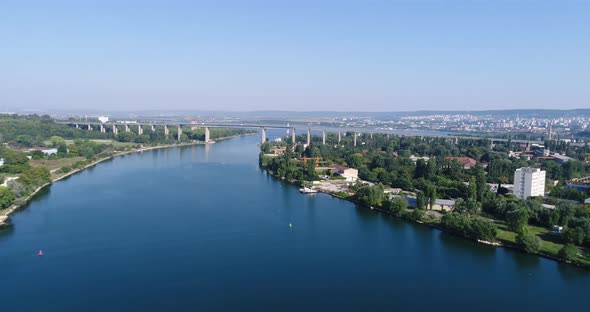 4k aerial footage of Asparuhov bridge in Varna. Bulgaria, Stock Footage