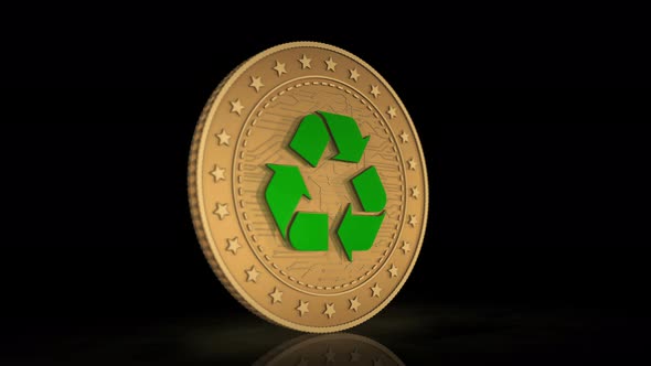 Recycling golden coin 3d, Motion Graphics | VideoHive