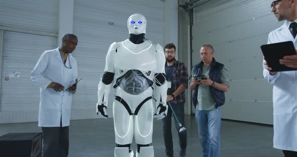 Scientists Testing Robots Stability, Stock Footage | VideoHive