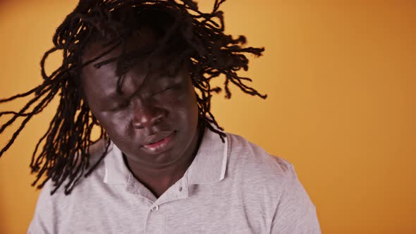 Portrait of Young African American Black Man Shaking His Head with ...
