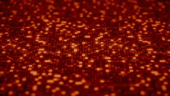 Symbols Flash on a Red Computer Screen, Motion Graphics | VideoHive