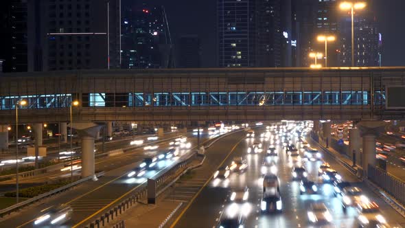Traffic Cars Moving Fast on Cityscape Highway Motorway Road, Stock Footage