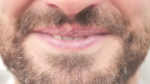 Close Up of Smiling Man Lips and Teeth, Stock Footage | VideoHive