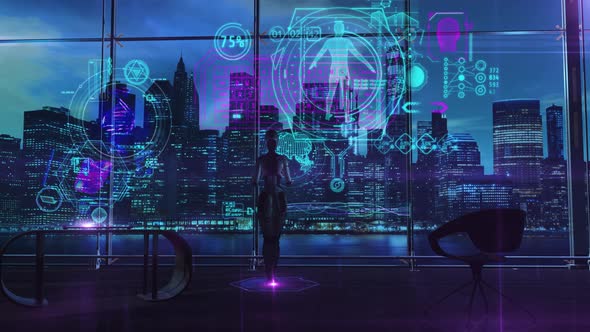 Artificial Intelligence Works With Biological Research 4K, Motion Graphics