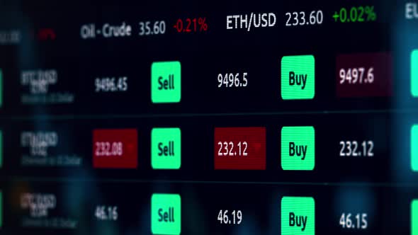 Stock Exchange Numbers. Stock Market Ticker Board with Prices. Change ...