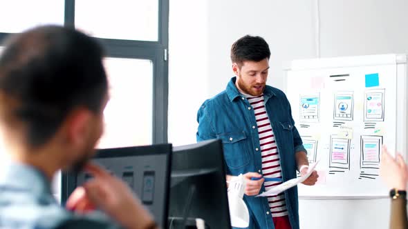 Male Ui Designer Showing User Interface at Office, Stock Footage ...
