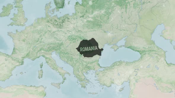 Globe Map of Romania with a label, Motion Graphics | VideoHive