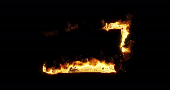 Rectangle shape on fire. , Motion Graphics | VideoHive