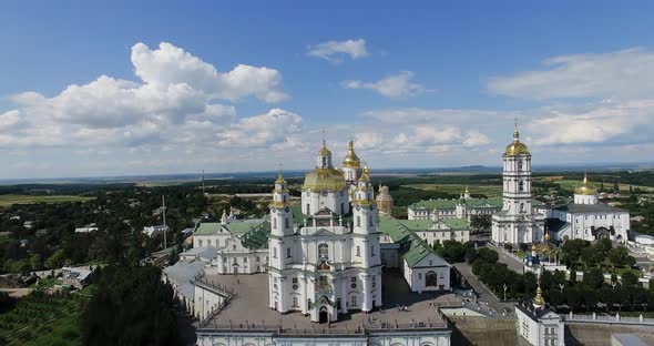 Aerial Pochaev Monastery, Orthodox Church in Ukraine, Pochayiv Lavra ...