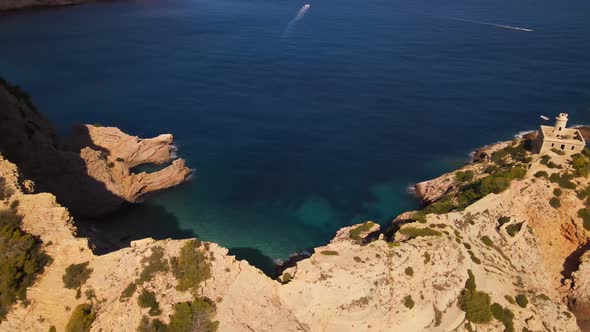 Punta Grossa lighthouse in Ibiza, Spain, Stock Footage | VideoHive