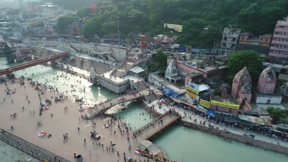 City of Haridwar state of Uttarakhand in India seen from the sky, Stock ...