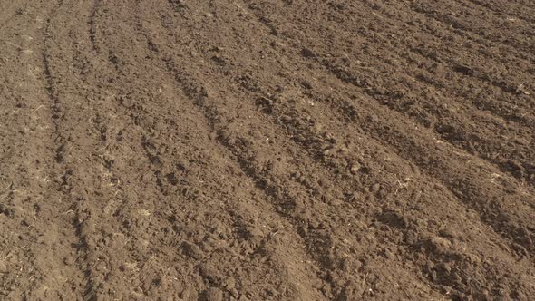 Ploughed earth before spring 4K aerial video, Stock Footage | VideoHive