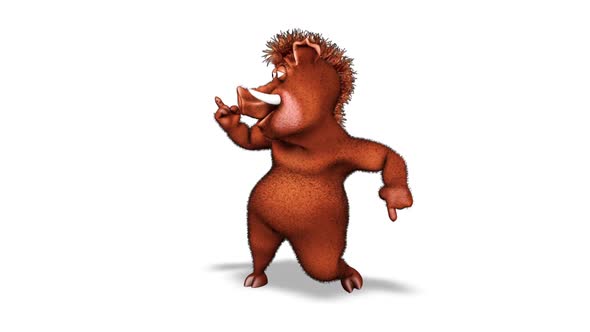 Cartoon Boar Dance Looped on White Background, Motion Graphics | VideoHive