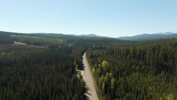 Aerial View of Crowsnest Hwy Highway 3 During a Sunny Summer Day, Stock ...