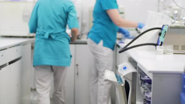 Two Female Nurses Cleaning Supplies in Laboratory, Stock Footage ...