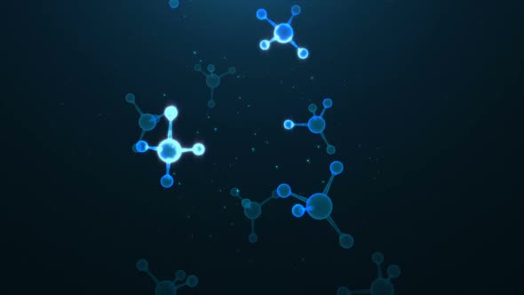 Blue Molecule Rotation, Motion Graphics | VideoHive