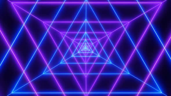 Amazing Blue Purple Color Neon Light Tunnel Animated Background, Motion ...