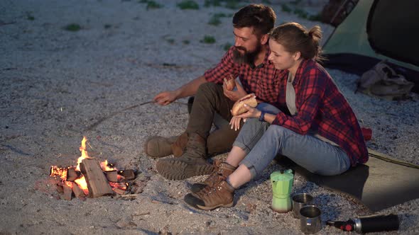 Night Summer Camping on the Lake, Stock Footage | VideoHive