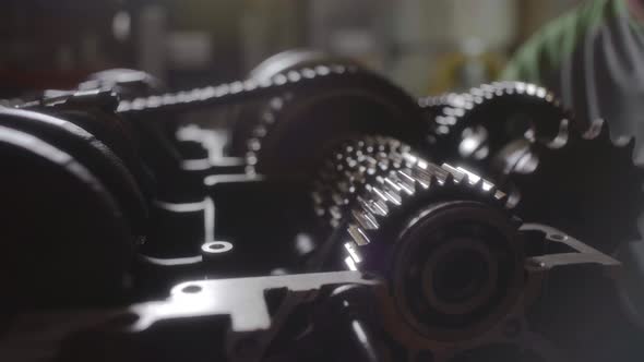 Cogs and Gears Spinning in Open Engine, Stock Footage | VideoHive