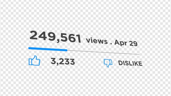 Videos View Counter Counting Social Media Like Comment with Alpha ...