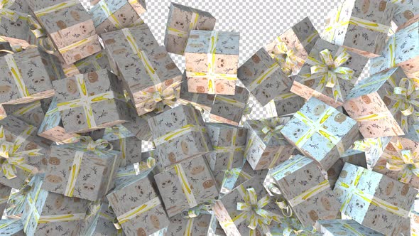 Gift Box Falling - Animation Transition, Motion Graphics | VideoHive