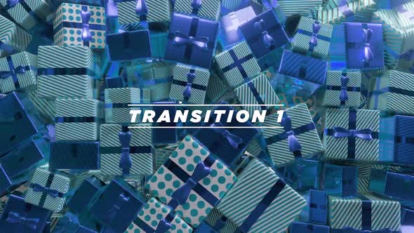 3D Blue Gifts Boxes Transition, Motion Graphics | VideoHive