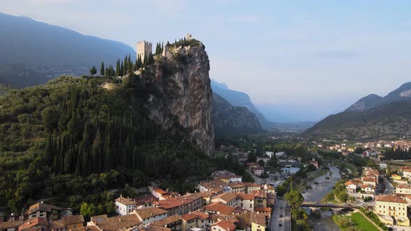 Aerial View of Castello di Arco, Riva Del Garda Trentino, Italy ...