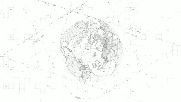 Digital Earth Animated On White Background, Motion Graphics | VideoHive