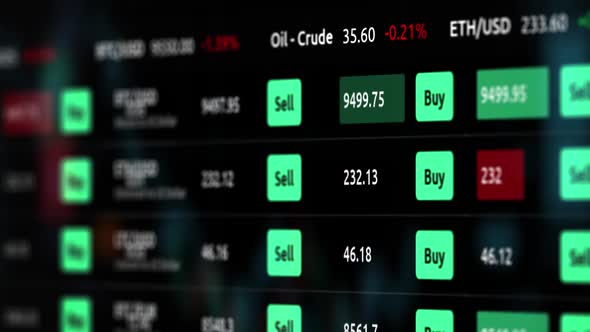 Stock Exchange Numbers. Stock Market Ticker Board with Prices. Change ...