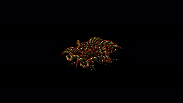 Moving colored dots in space on a black background, Motion Graphics