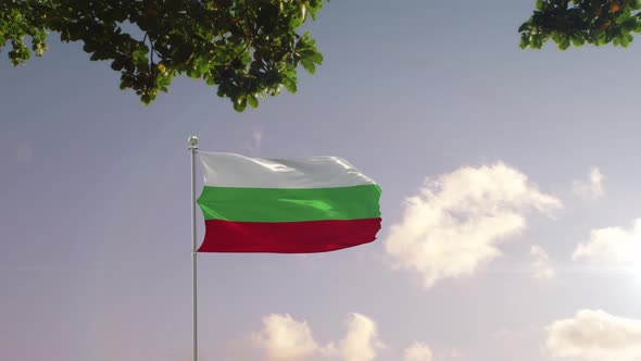 Bulgaria Flag With Modern City , Motion Graphics | VideoHive