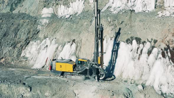 Boring Machine is Working in the Opencast Mine, Stock Footage | VideoHive