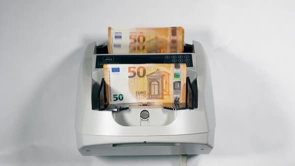 White Currency Counter Checks Euros in It, Stock Footage | VideoHive