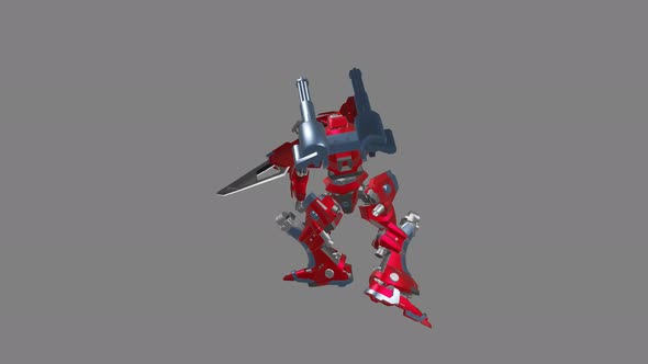 Mecha with style Standing Melee Attack 360 High, Motion Graphics ...