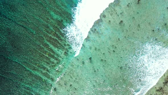 Peaceful sea texture with big white waves of ocean splashing on shore ...