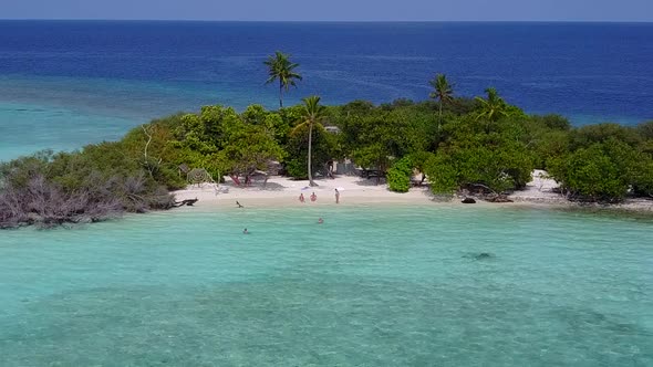 Sunny nature of lagoon beach by sea and sand background near sandbar ...