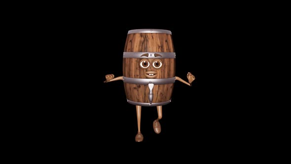 Wooden Barrel Dancing Loop On Alpha Channel, Motion Graphics | VideoHive