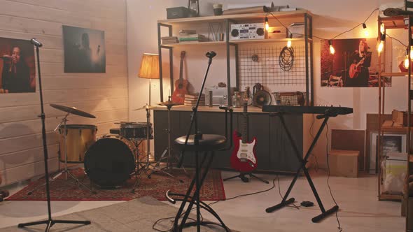 Music Studio In Cozy Garage, Stock Footage | VideoHive