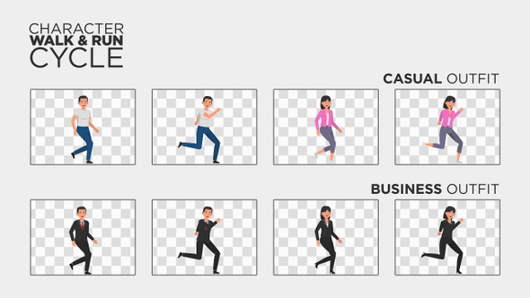 Character Walk & Run Cycle, Motion Graphics | VideoHive