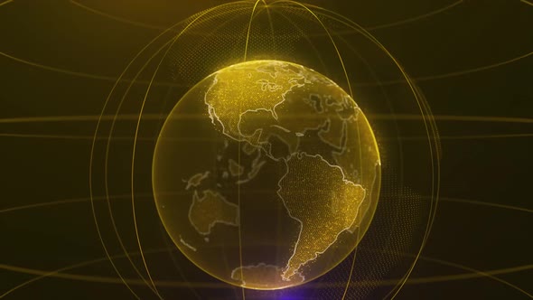 Virtual digital planet Earth on black background, Motion Graphics ...