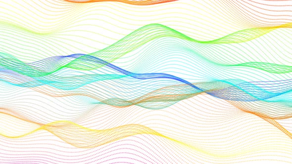 Amazing Colorful Digital Particle Line Wave Animated On White ...