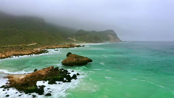 Aerial view of Shaat Beach, Salalah, Oman, Stock Footage | VideoHive