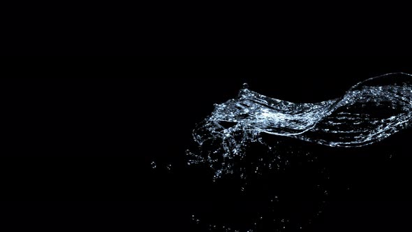 Super Slow Motion Shot of Water Splash at 1000Fps Isolated on Black ...