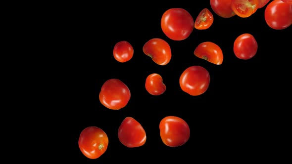 Tomatoes Falling Down With Alpha Channel, Stock Footage | VideoHive