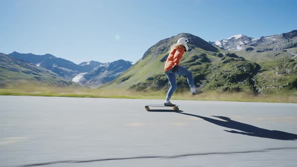 Cinematic downhill longboard session, Stock Footage | VideoHive